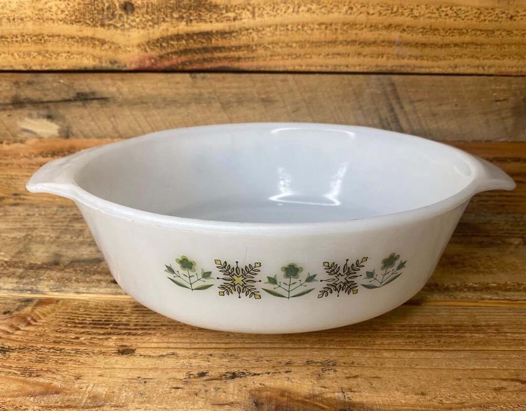 Vintage Anchor Hocking Fire-king Meadow Green 8" Casserole Baking Dish ...
