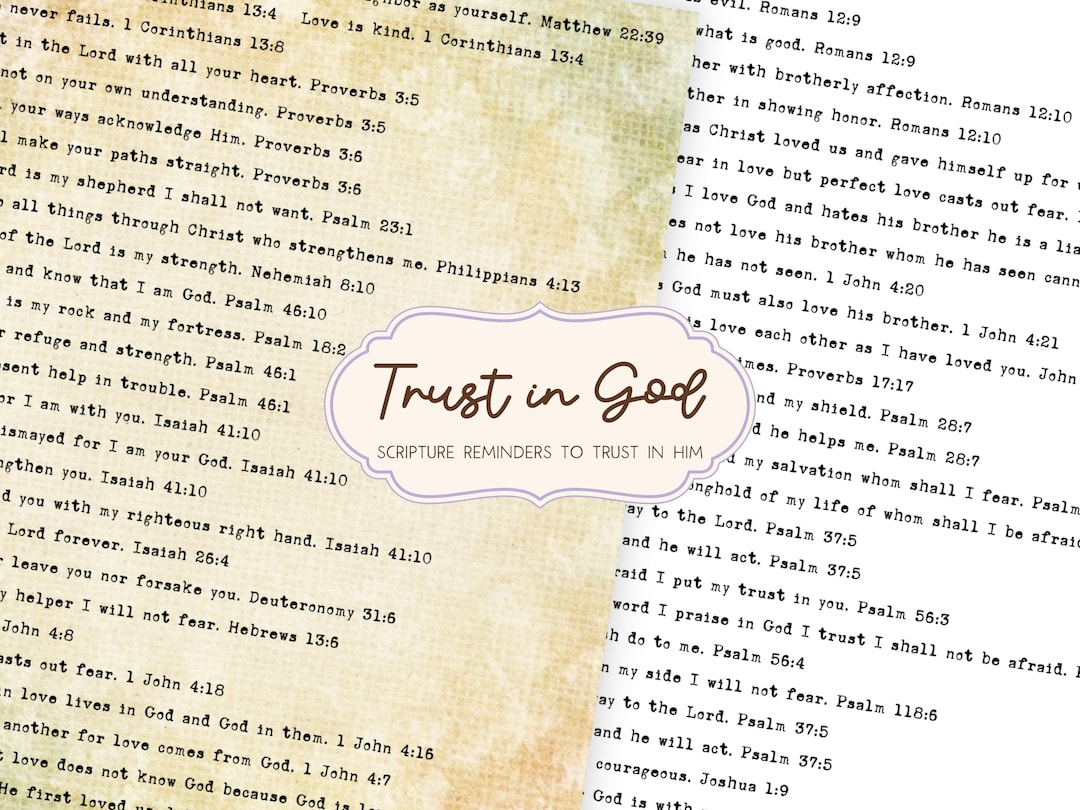 Printable Bible Verses on Trust - Scripture for Journaling and Faith ...