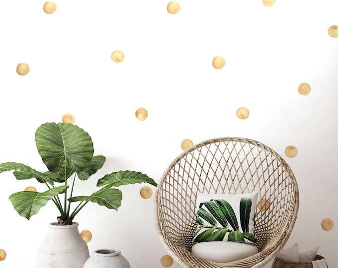 Watercolor Dots Wall Stickers Gold Irregular-shaped Dots - Etsy