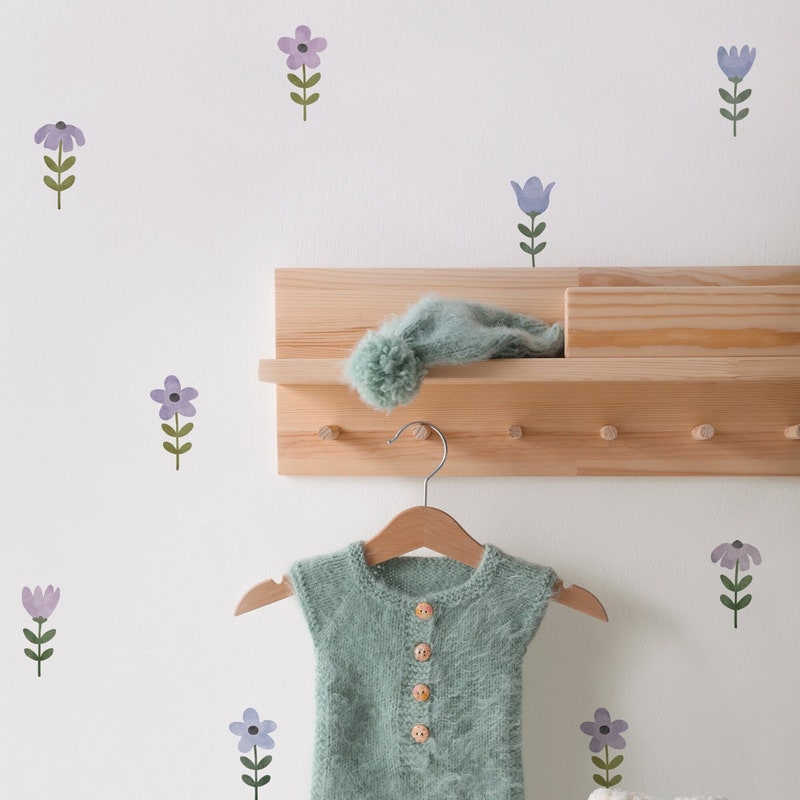 Purple Flowers Wall Stick - Etsy