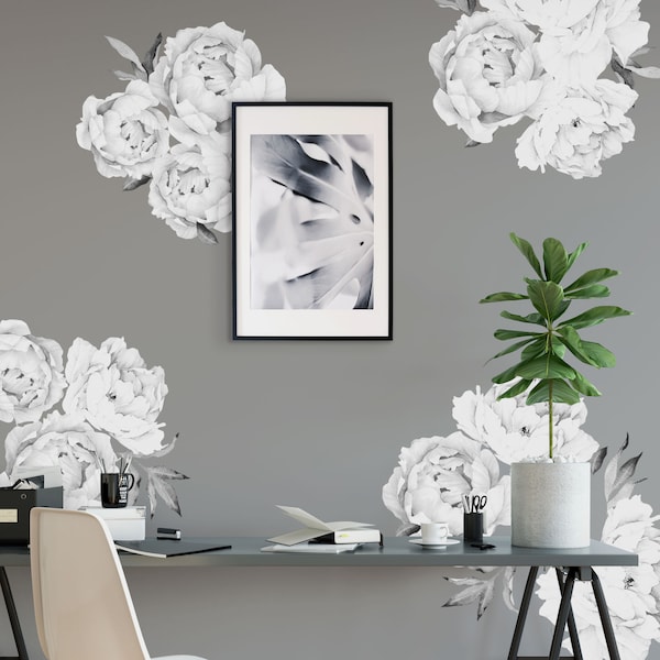Black Flower Wall Stickers - Etsy