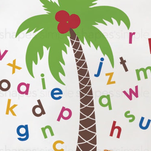 Alphabet Palm Tree Wall Decal Nursery Wall Decal Nursery - Etsy