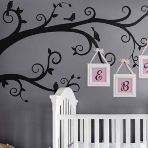 Corner Tree Wall Decal Swirly Branch Tree Decal Nursery Tree - Etsy