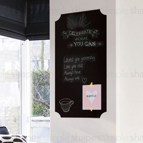 Chalkboard Wall Decal Elegant Style Extra Large Chalkboard - Etsy