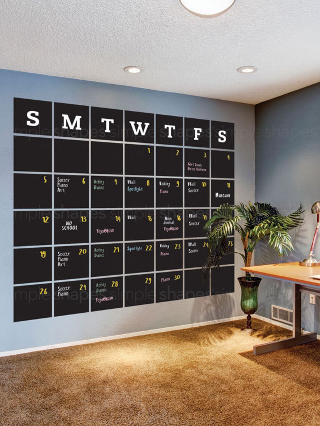 Extra Large Chalkboard Wall Calendar Decal: 85.5”w X 74"h - Etsy