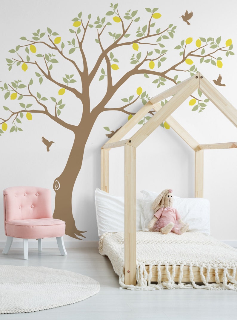 Lemon Tree With Hummingbirds Wall Decal Tree Wall Decal - Etsy