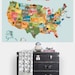 USA Map Peel and Stick Poster Sticker - Etsy