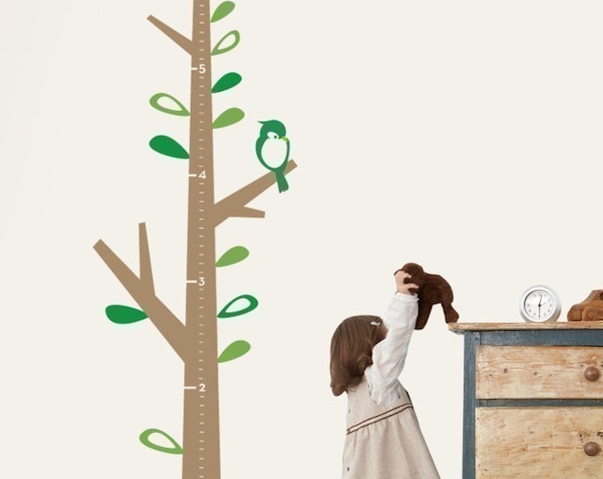 Kids Growth Chart Tree Children's Vinyl Wall Sticker - Etsy