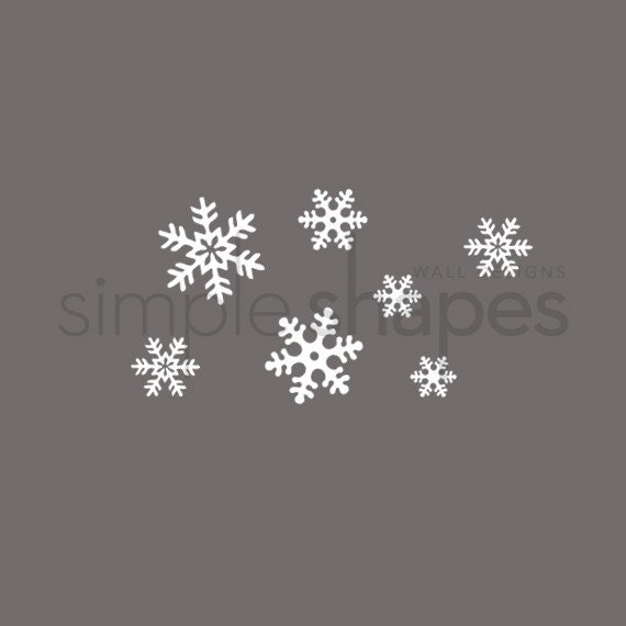 Winter Snowflakes Small Holiday Vinyl Wall Decal Sticker | Etsy