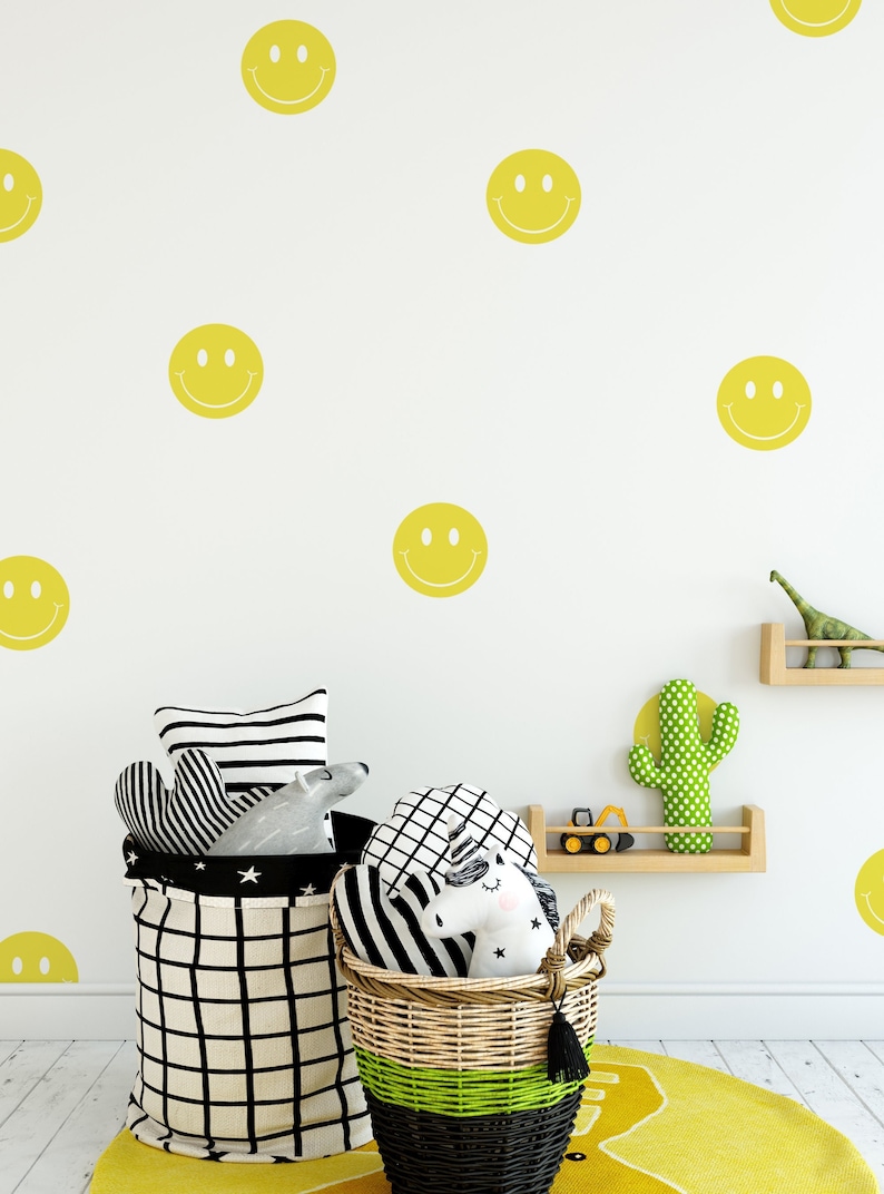 Smiley Face Wall Decal: Happy Kids Vinyl Stickers - Etsy
