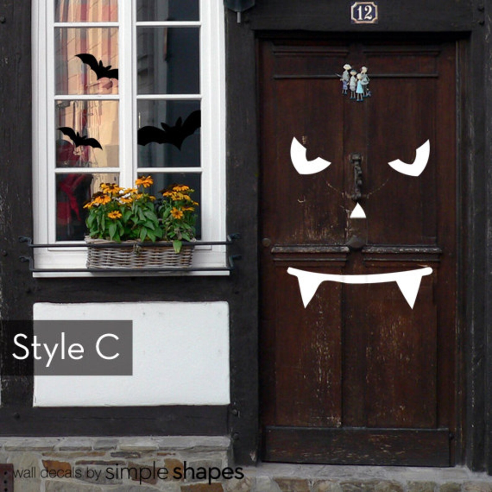 Halloween Pumpkin Face Door Decal: Spooky Vinyl Decoration - Etsy