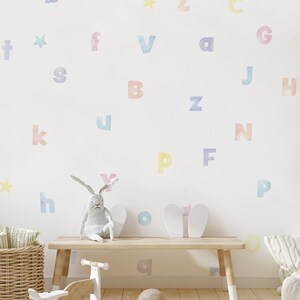 Watercolor Alphabet Wall Stickers, Pastel - Peel and Stick Wall ...