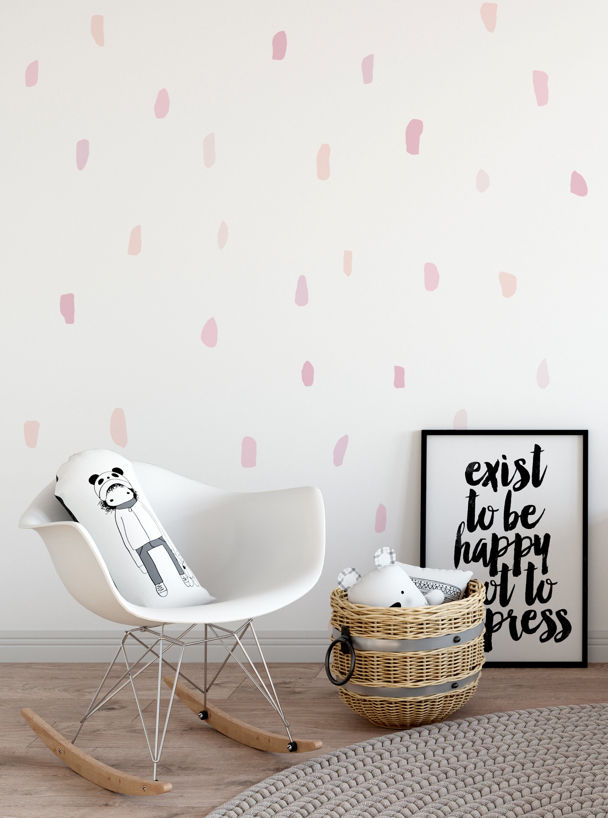 Confetti Time Pink Peel and Stick Wall Stickers Kids Room - Etsy