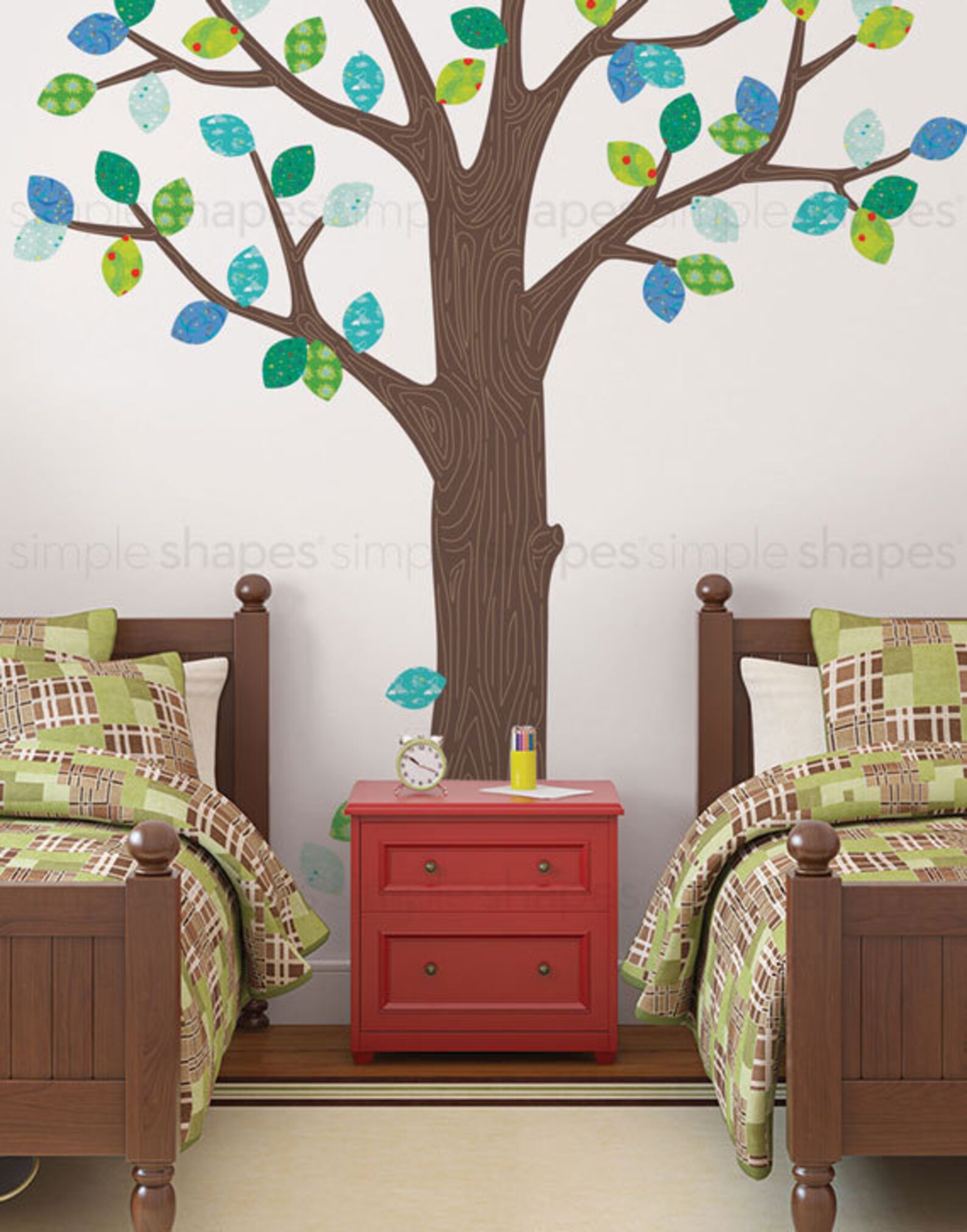 Wall Decal Trees Pattern Tree With Leaves Ceiling Style - Etsy
