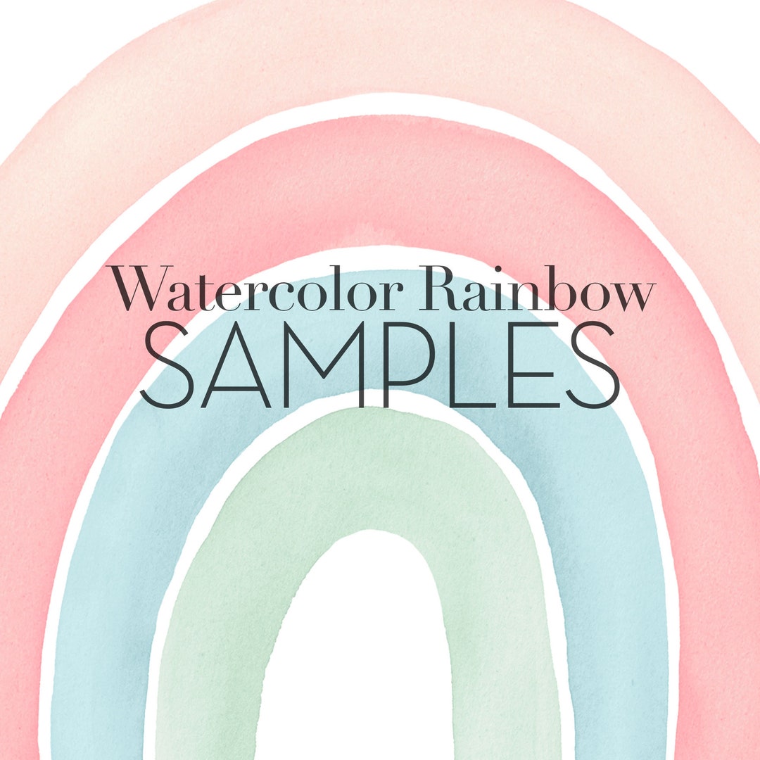 Watercolor Rainbow Wall Stickers - SAMPLE SWATCHES - Etsy