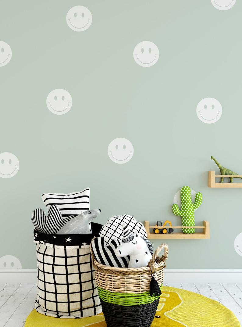 Smiley Face Wall Decal: Happy Kids Vinyl Stickers - Etsy