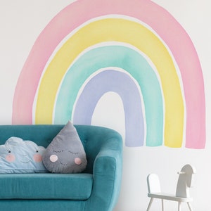 Watercolor Rainbow Wall Sticker, Pink - Peel and Stick - Etsy