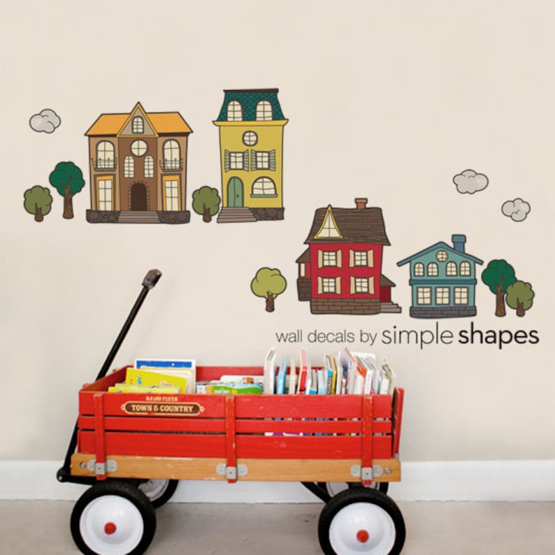 Houses Peel and Stick Repositionable Stickers - Etsy