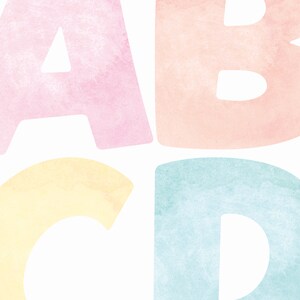 Watercolor Alphabet Wall Stickers, Pastel - Peel and Stick Wall ...