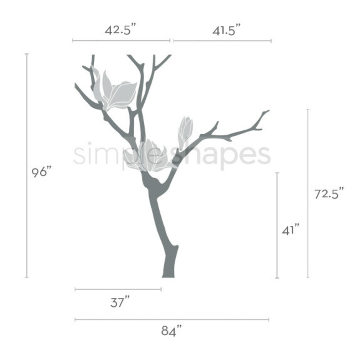 Magnolia Flower Branch Decal | Etsy