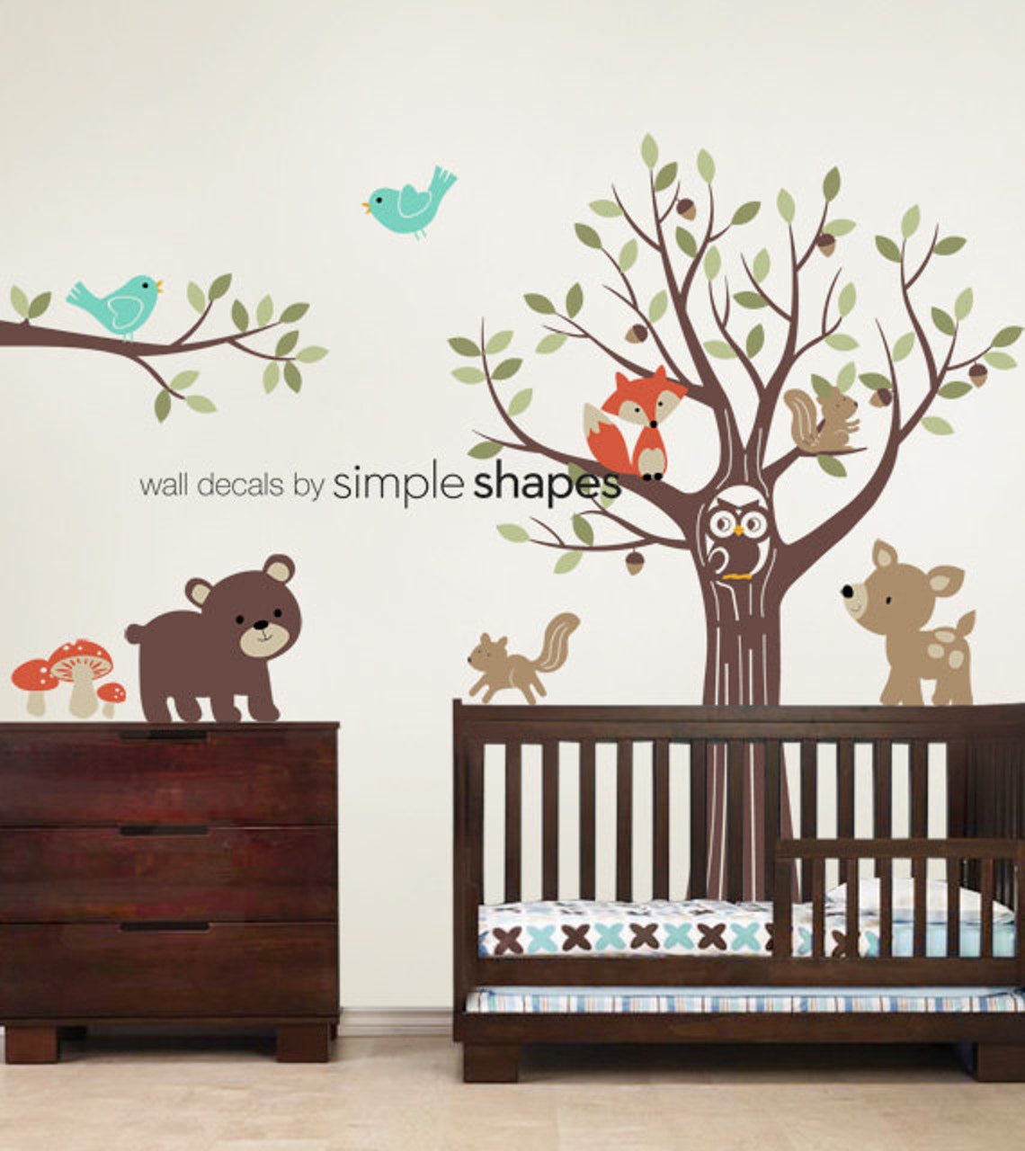 Tree With Forest Friends Decal Set Kid's Nursery Room - Etsy