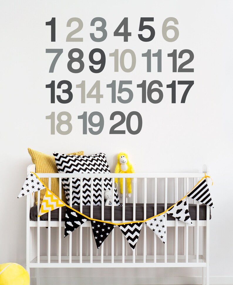 Number Wall Decals - Wall Sticker - Etsy