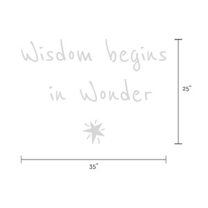 Wisdom Begins in Wonder Quote Lettering Wall Decal - Etsy