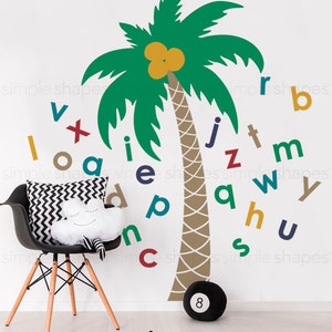 Alphabet Palm Tree Wall Decal: Nursery ABC Decor - Etsy