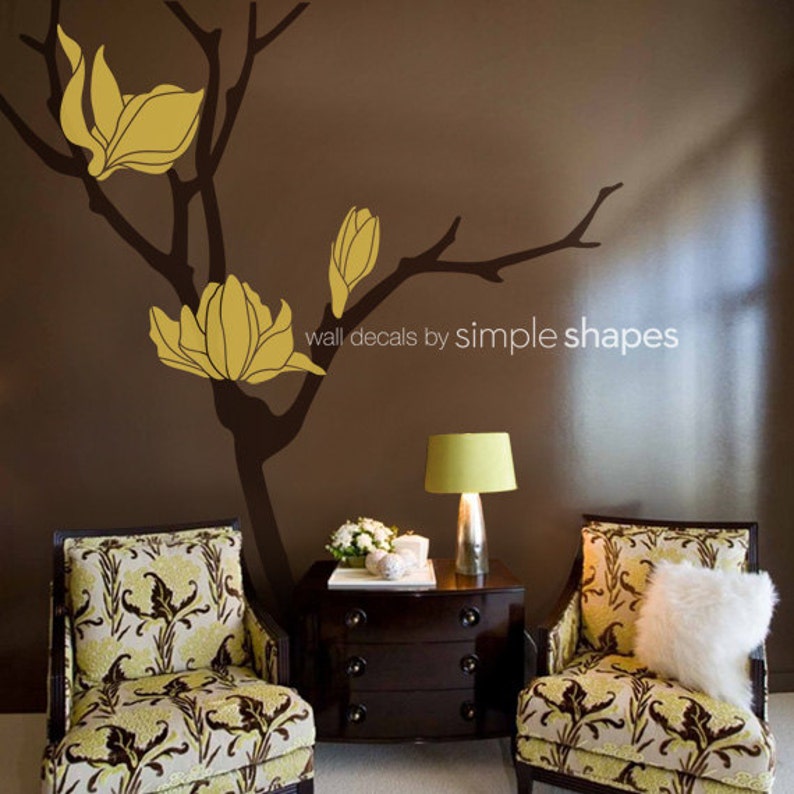 Magnolia Flower Branch Decal - Etsy