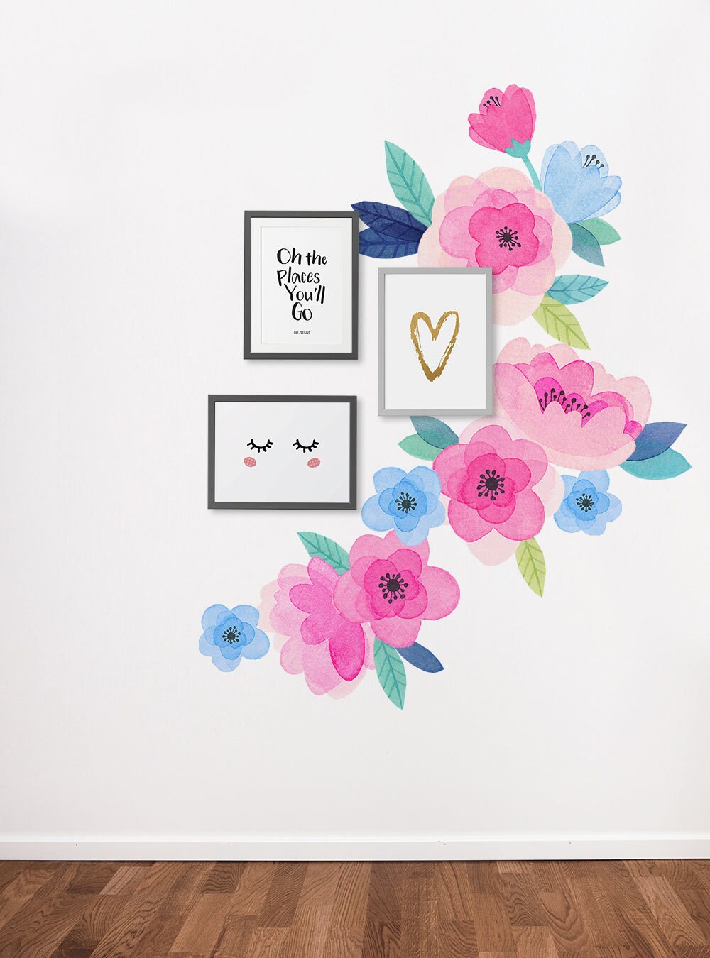 Kids Watercolor Flower Wall Sticker-w1158 - Etsy