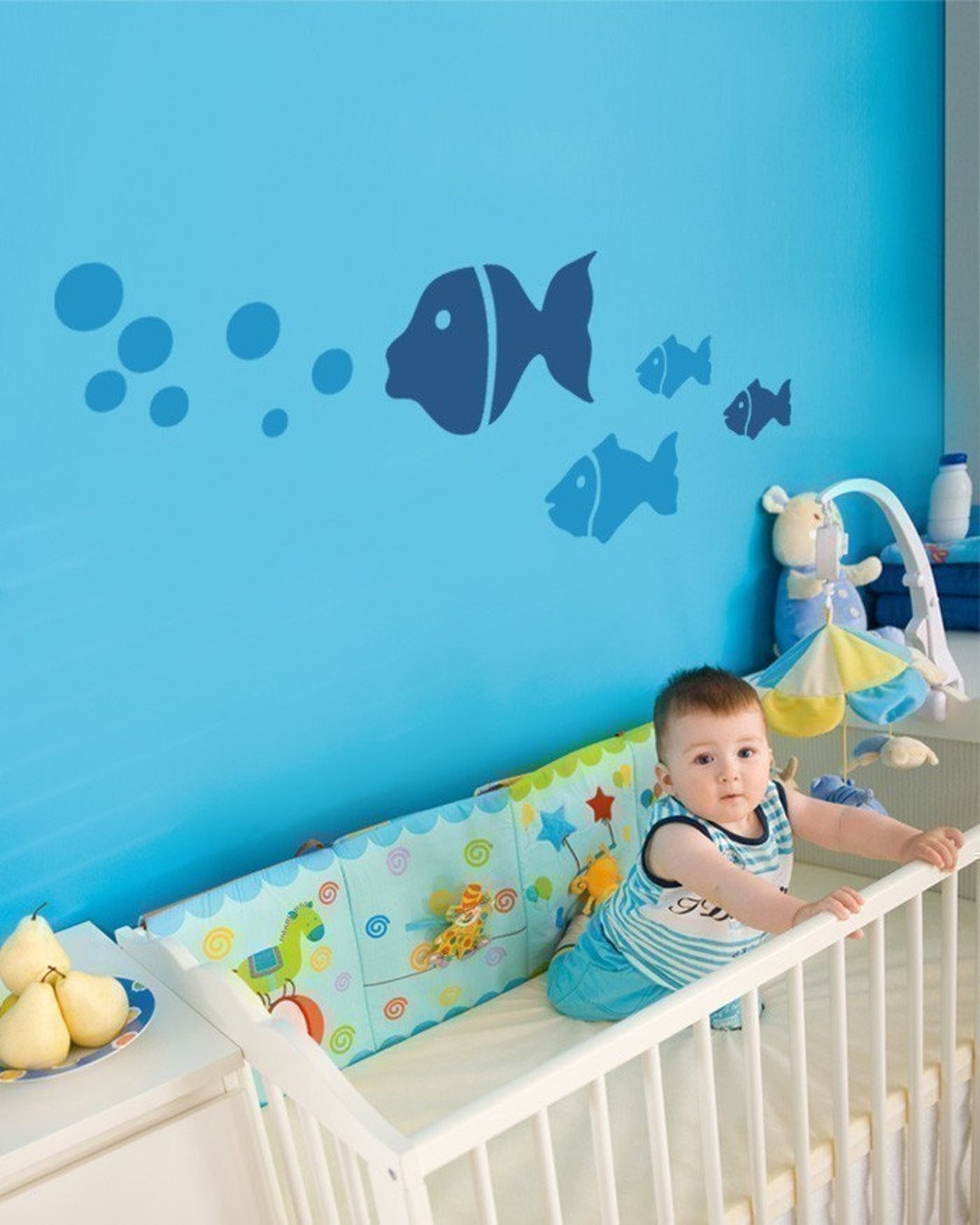 Fish Family Children's Vinyl Wall Sticker - Etsy