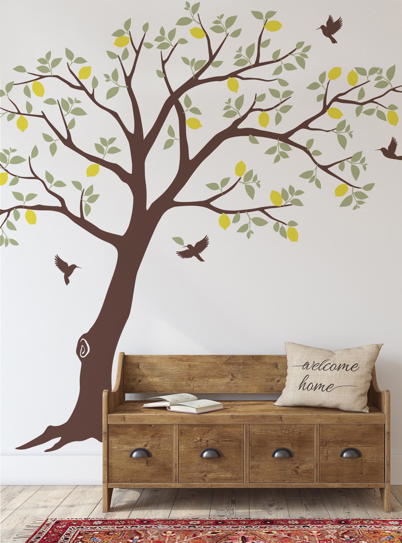 Lemon Tree With Hummingbirds Wall Decal Tree Wall Decal - Etsy