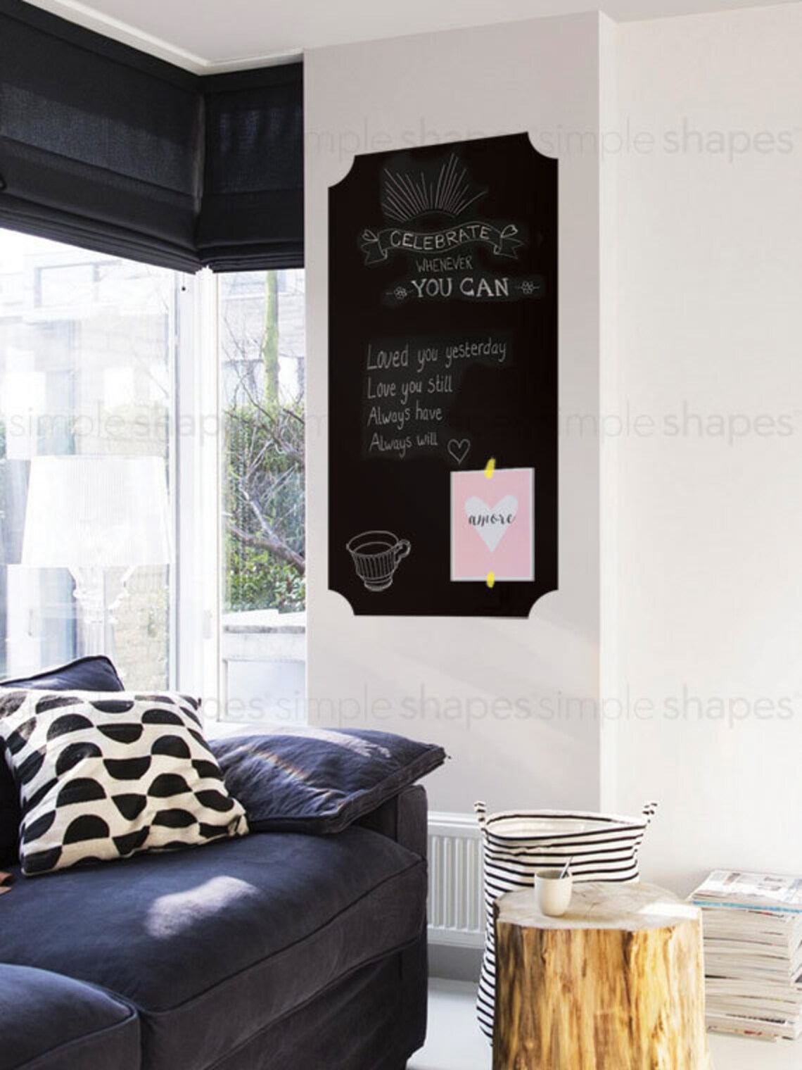 Chalkboard Wall Decal Elegant Style Extra Large Chalkboard - Etsy