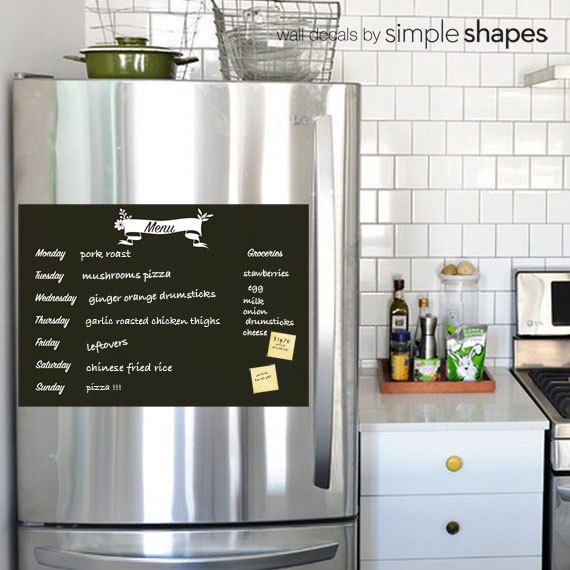 Meal Planner Chalkboard Decal Meal Plan Decal Menu Decal | Etsy