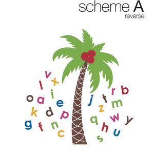 Alphabet Palm Tree Wall Decal: Nursery ABC Decor - Etsy