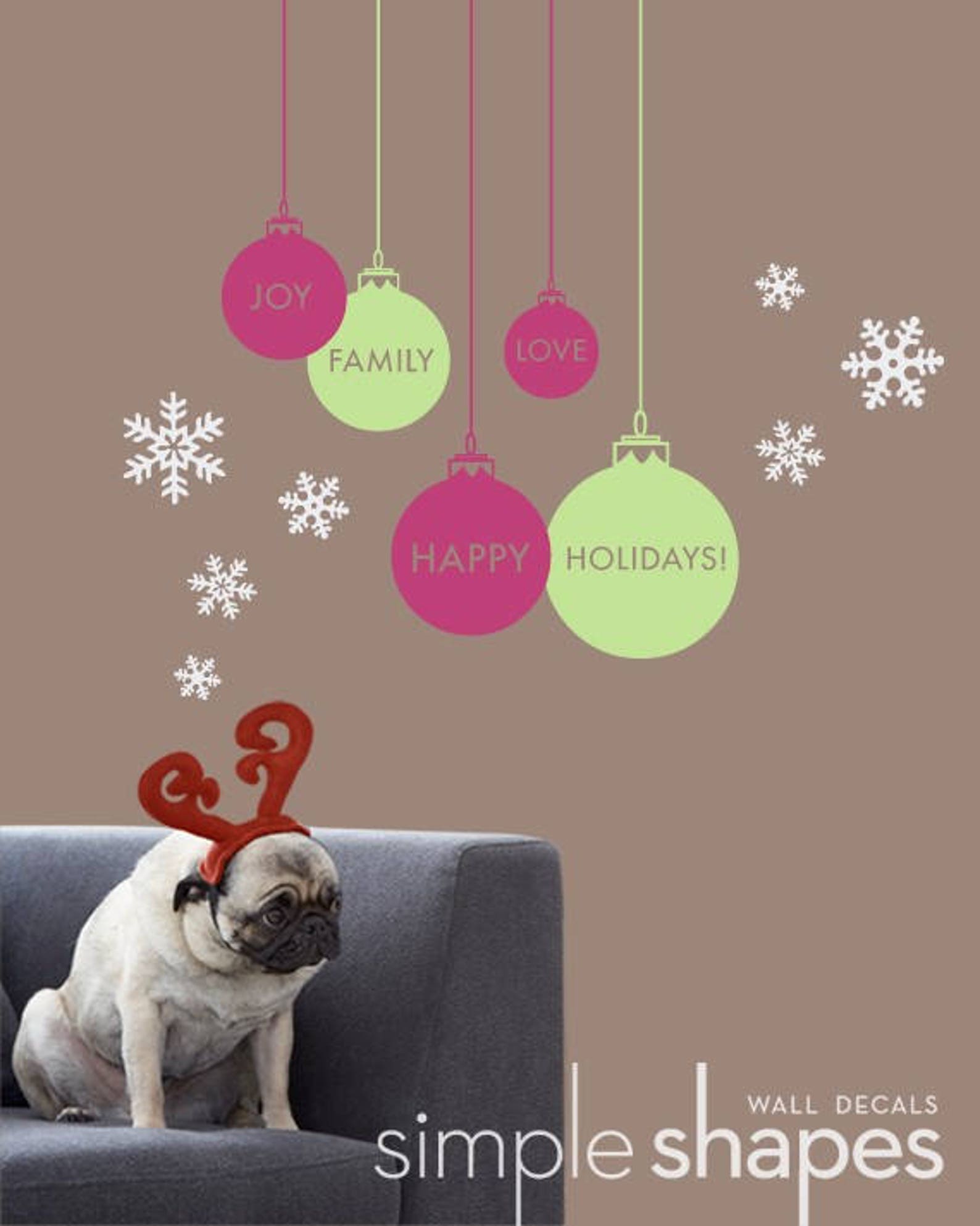 Holiday Wall Decals Winter Ornament Wall Stickers - Etsy