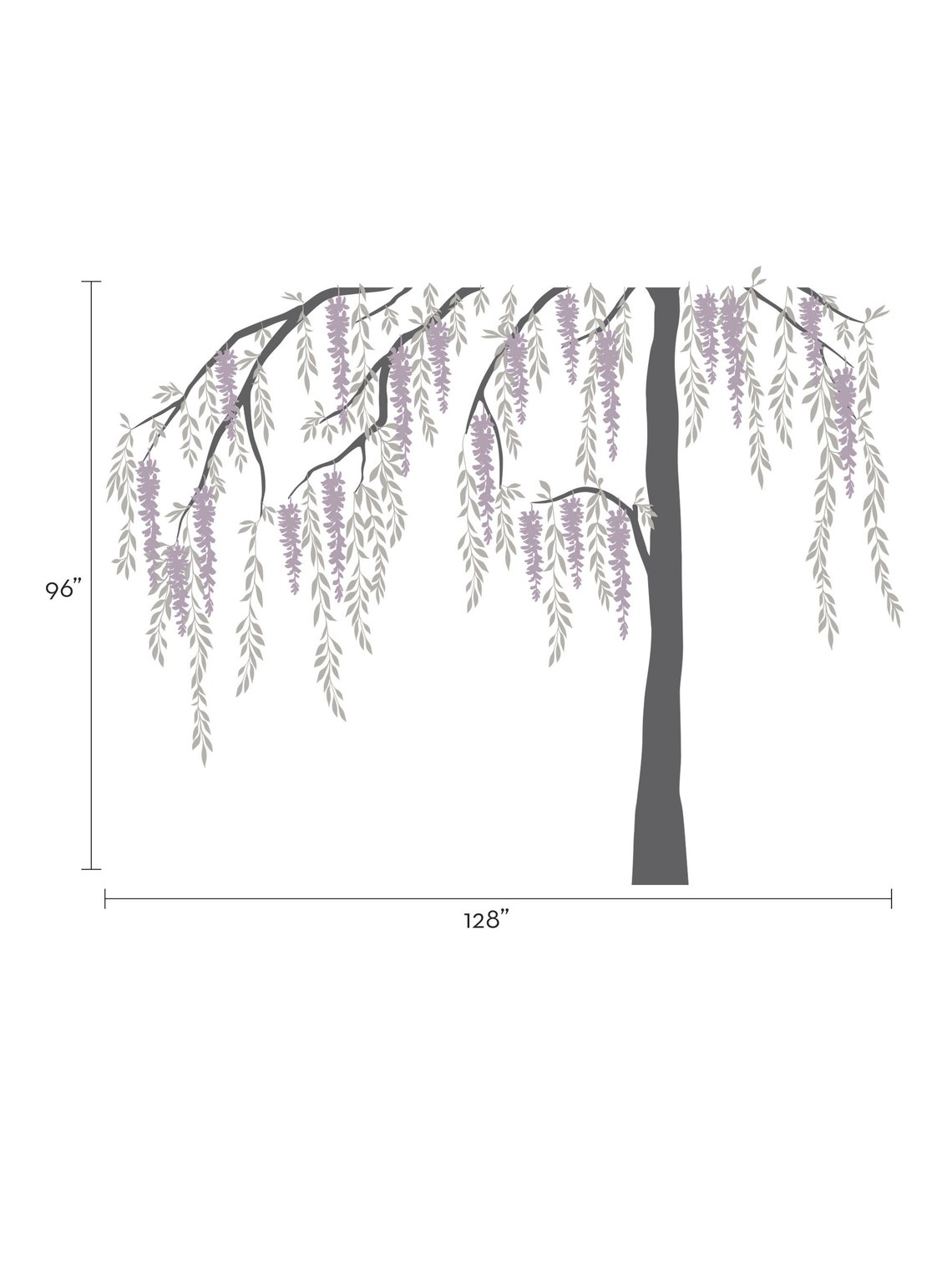 Wisteria Weeping Willow Tree Decal - Etsy