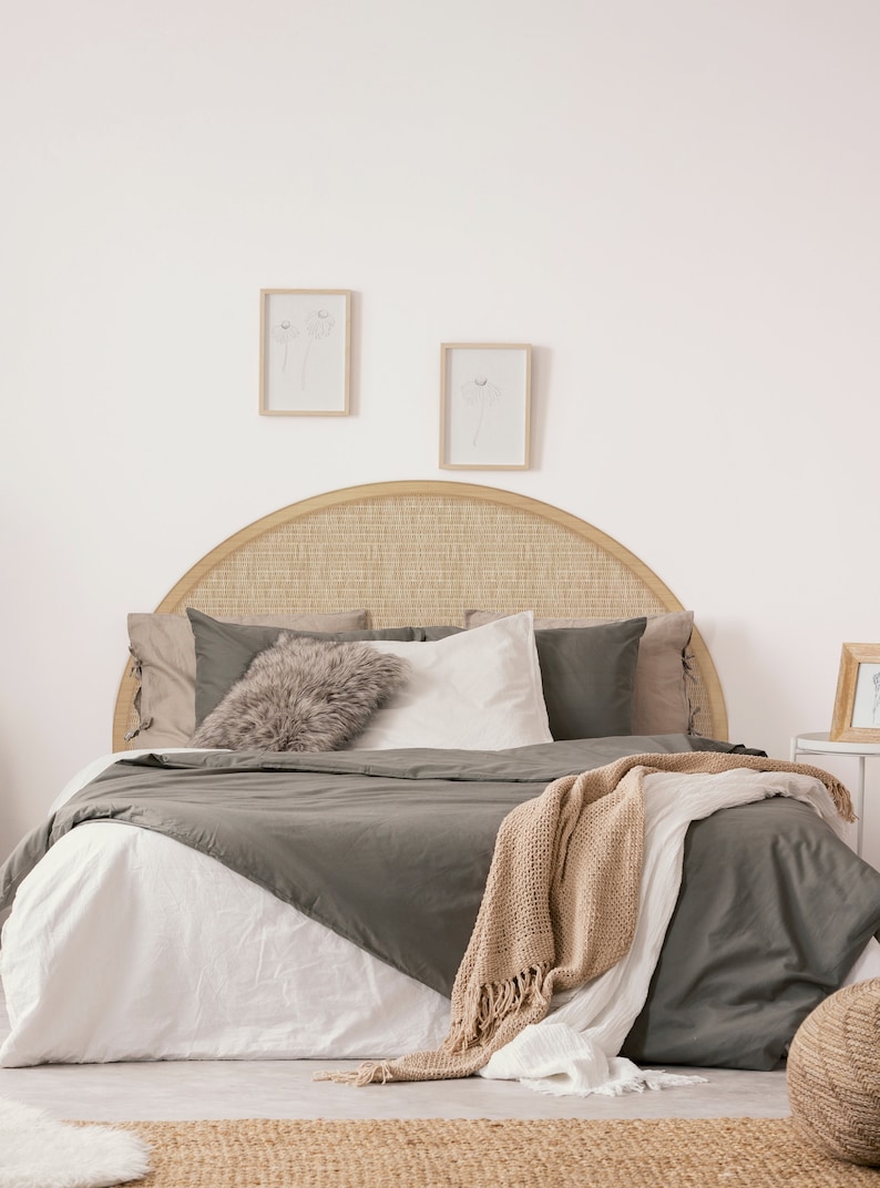 Rattan Weave Look Headboard, Natural, Peel and Stick Wall Sticker - Etsy