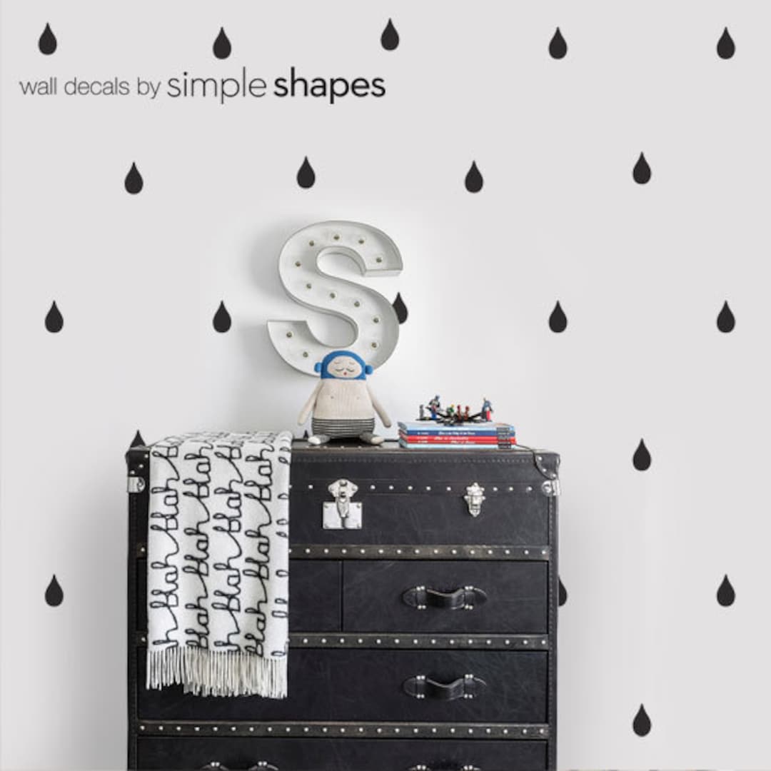 Vinyl Wall Sticker Decal - Rain Drops - Etsy