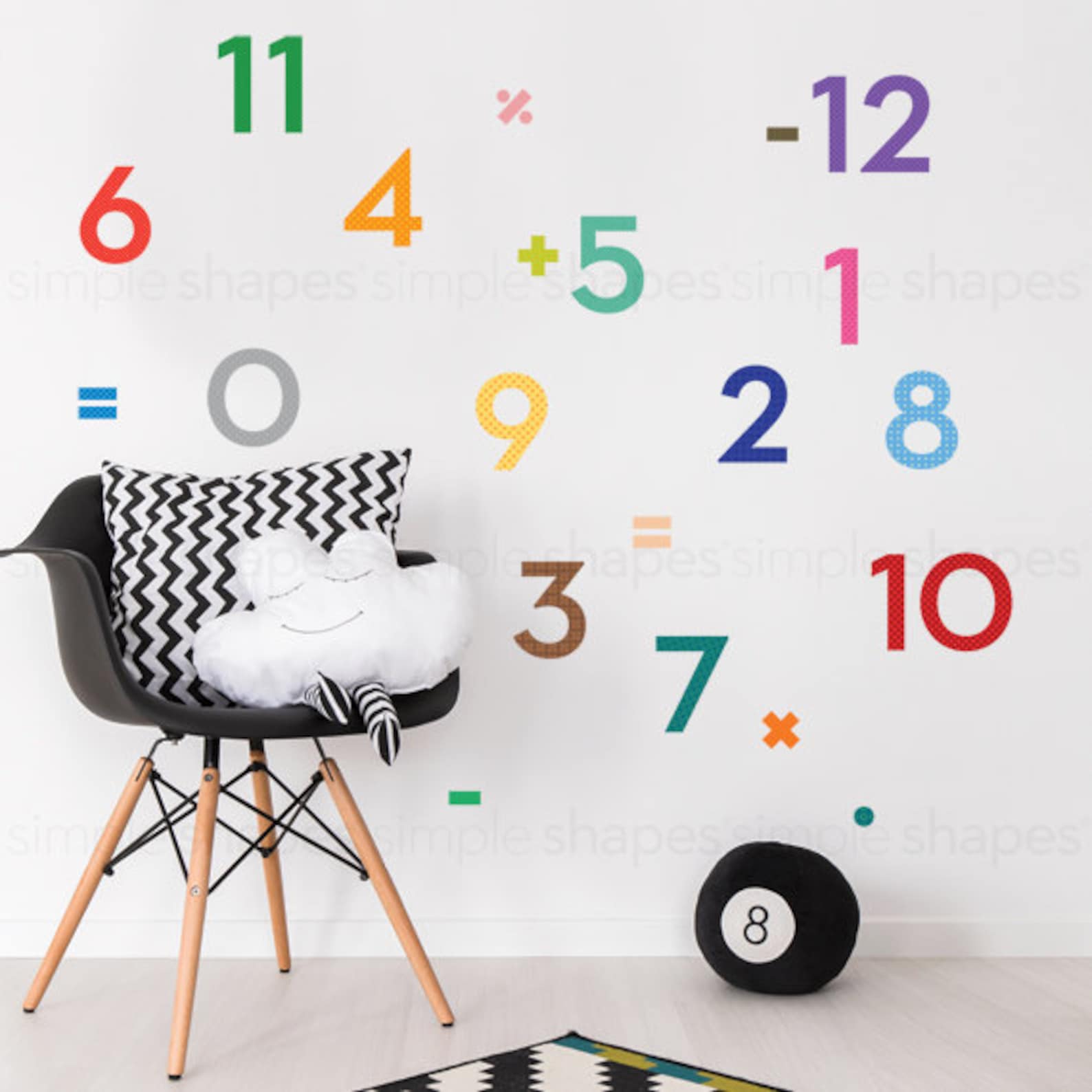 Numbers Peel and Stick Wall Sticker - Etsy