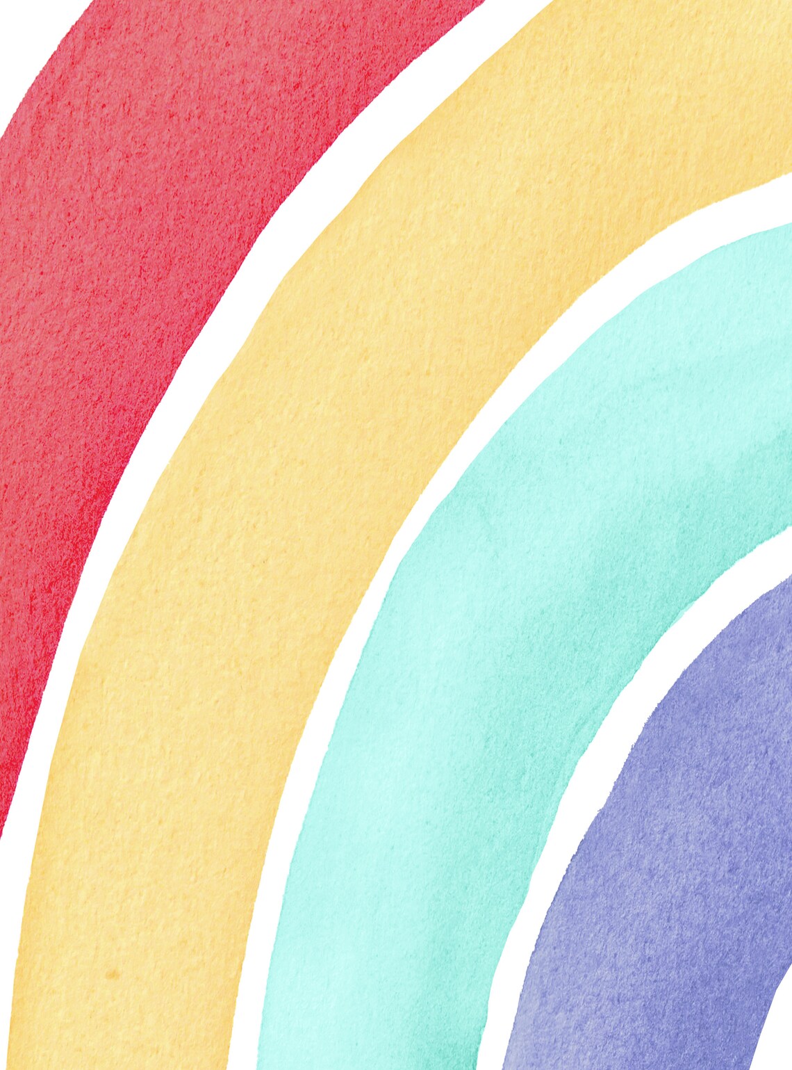 Watercolor Rainbow Wall Sticker Red Peel and Stick | Etsy