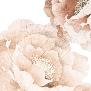 Bloom Flower Wall Stickers, Light Grey - Peel and Stick Removable ...