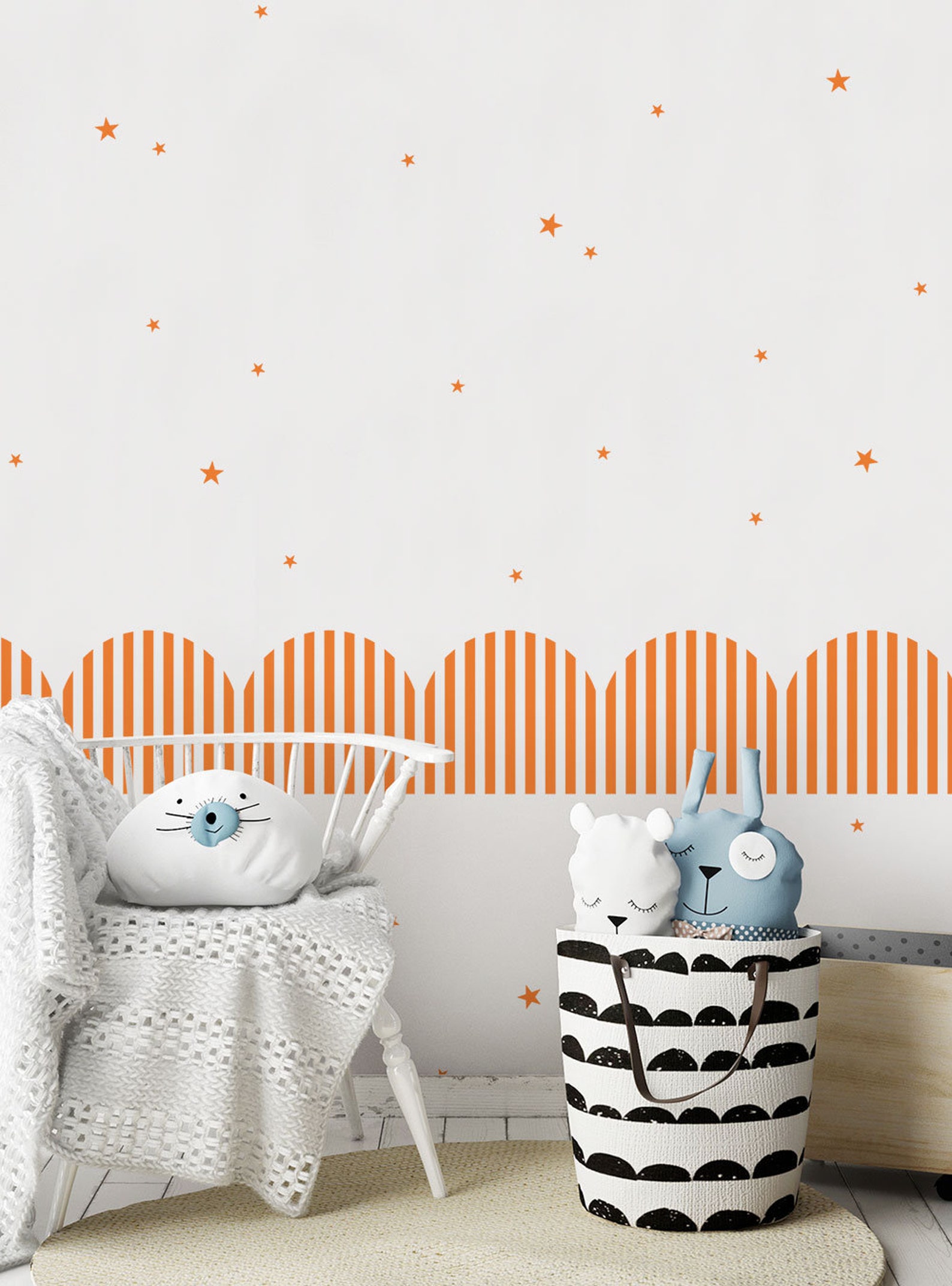 Striped Ribbons and Stars Vinyl Wall Sticker Decal - Etsy