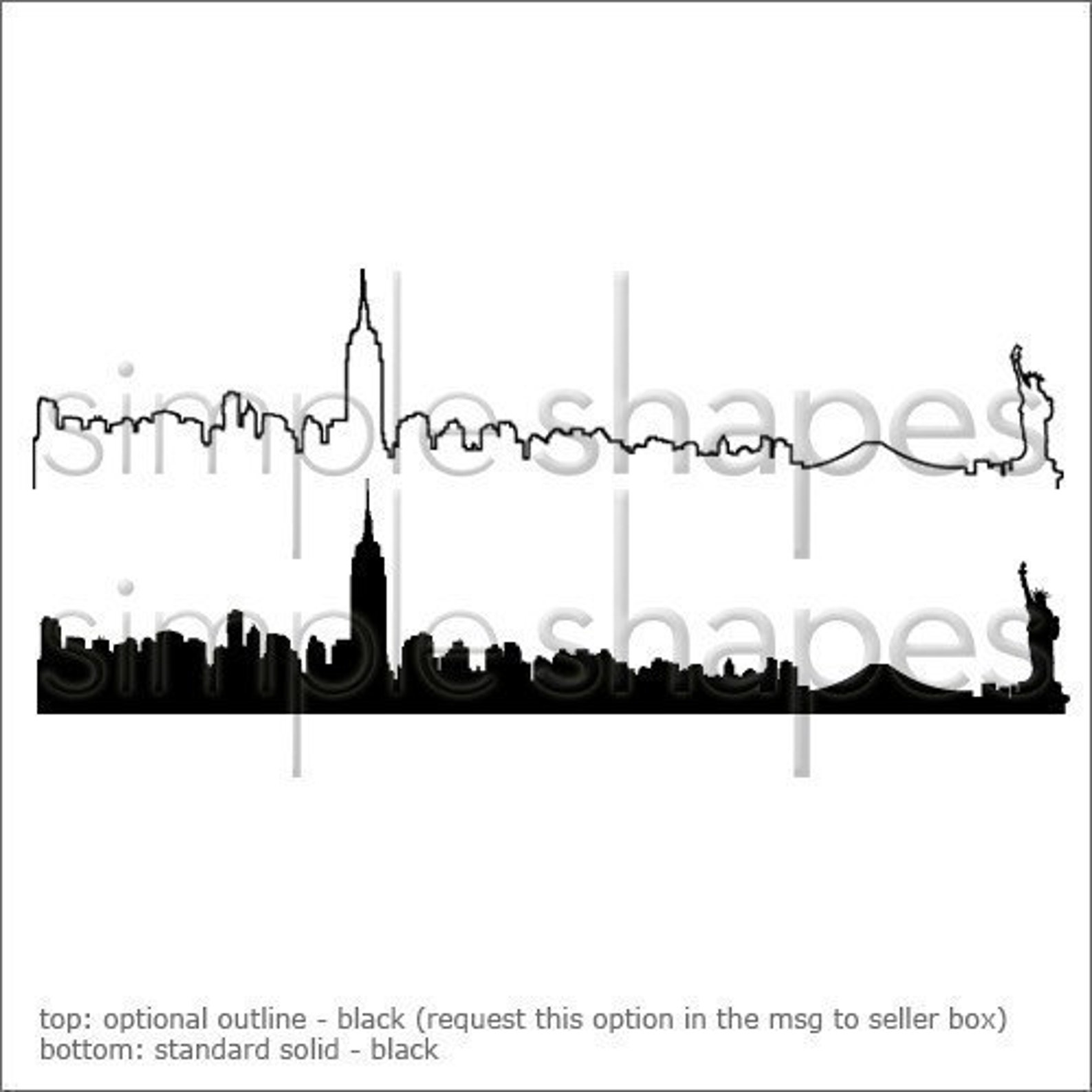 NYC Manhattan Skyline Decal Vinyl Wall Sticker - Etsy