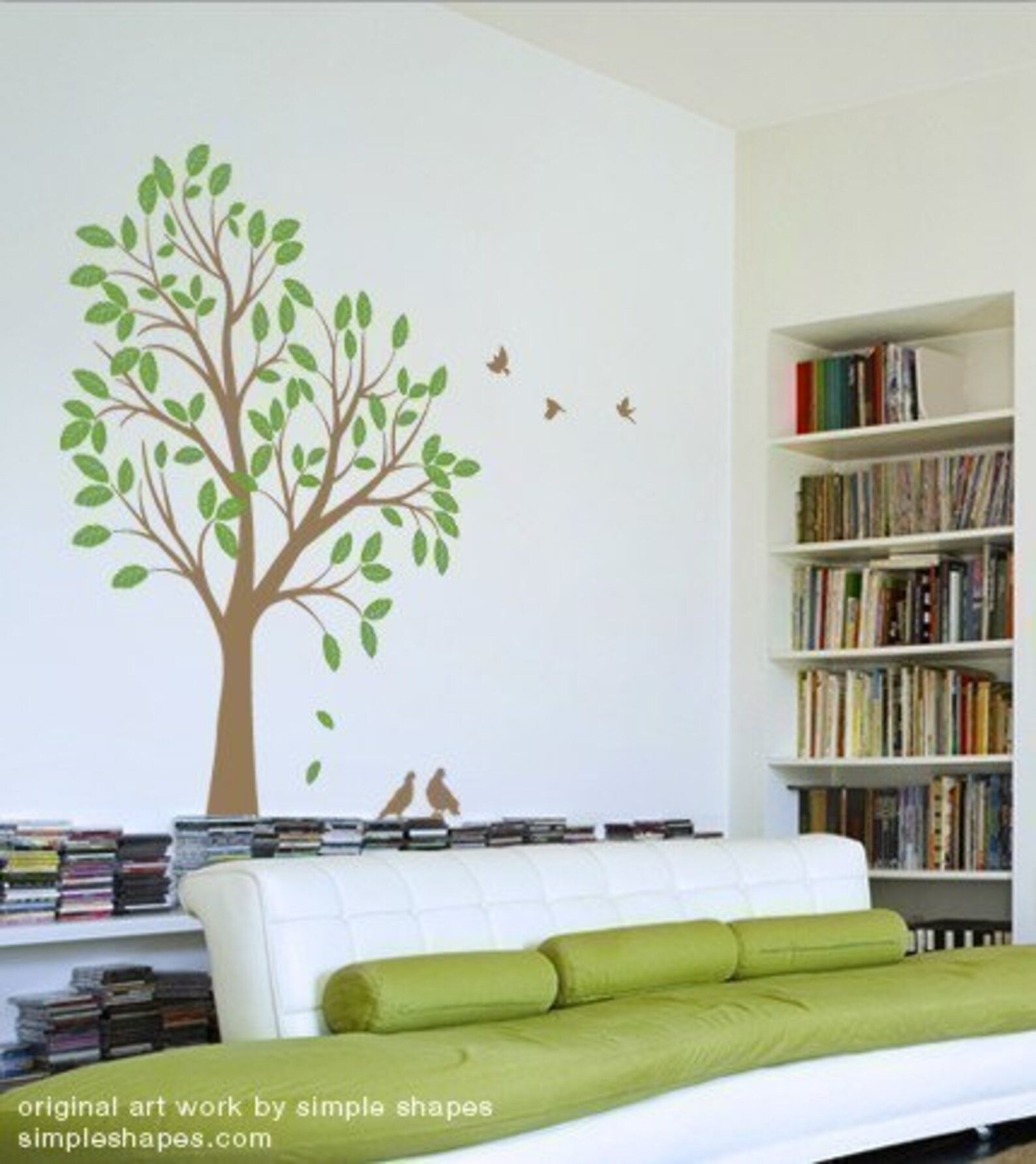 Large Tree With Leaves and Birds Decal Vinyl Wall Sticker - Etsy
