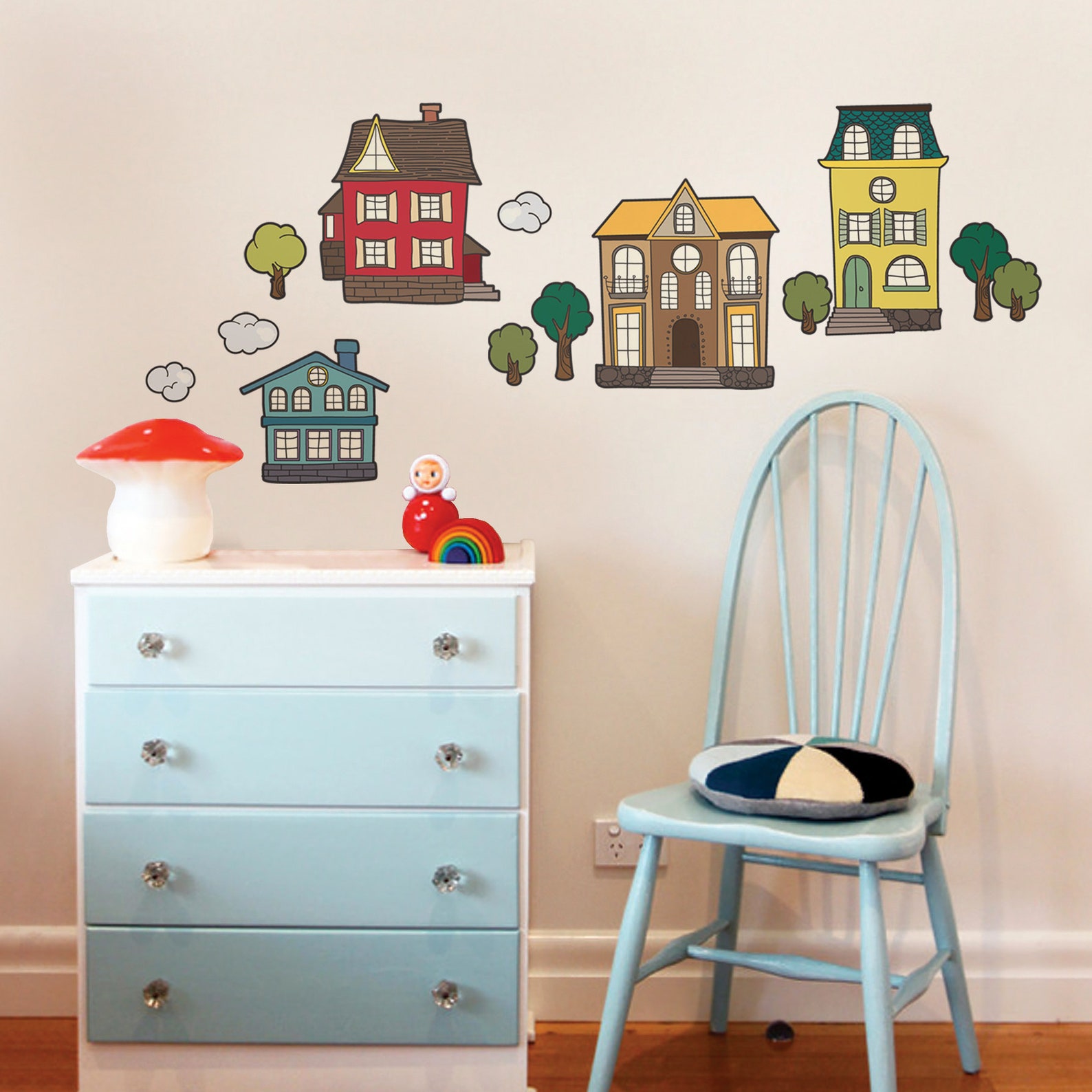 Houses Peel and Stick Repositionable Stickers - Etsy