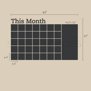 Chalkboard Wall Calendar With Memo - Vinyl Wall Decal - Etsy