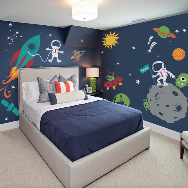 Wall Decals Space Rocket - Etsy