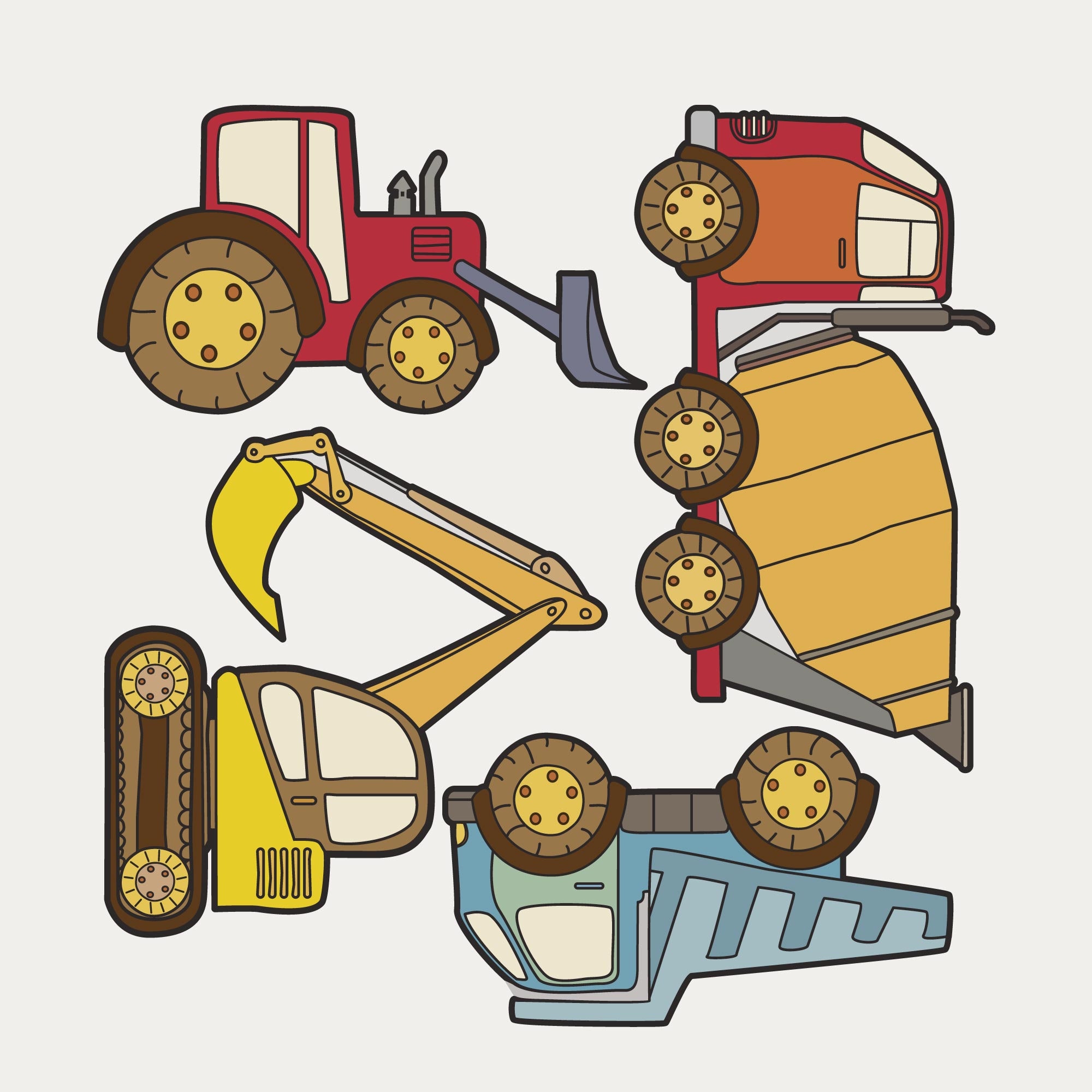 Construction Vehicle Peel and Stick Repositionable Stickers - Etsy