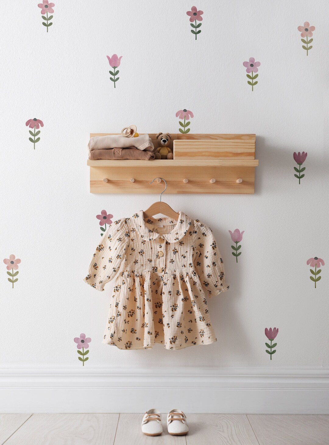 Tiny Watercolor Flower, Blush Pink, - Peel and Stick Wall Stickers - Etsy
